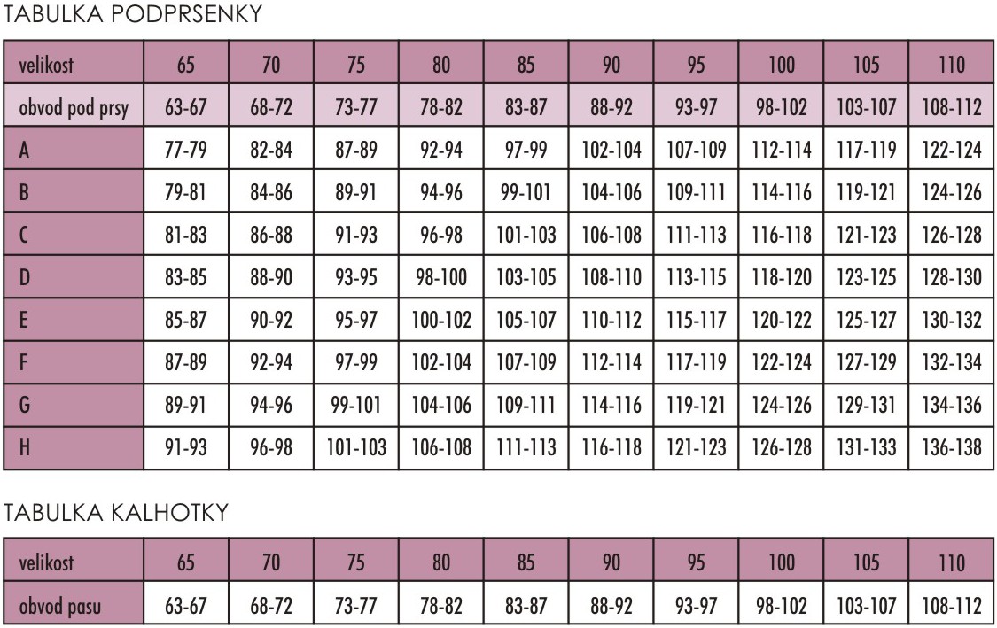 velikosti | Linia.cz